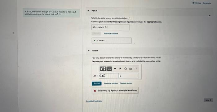 Solved What is the initial energy stored in the inductor? | Chegg.com