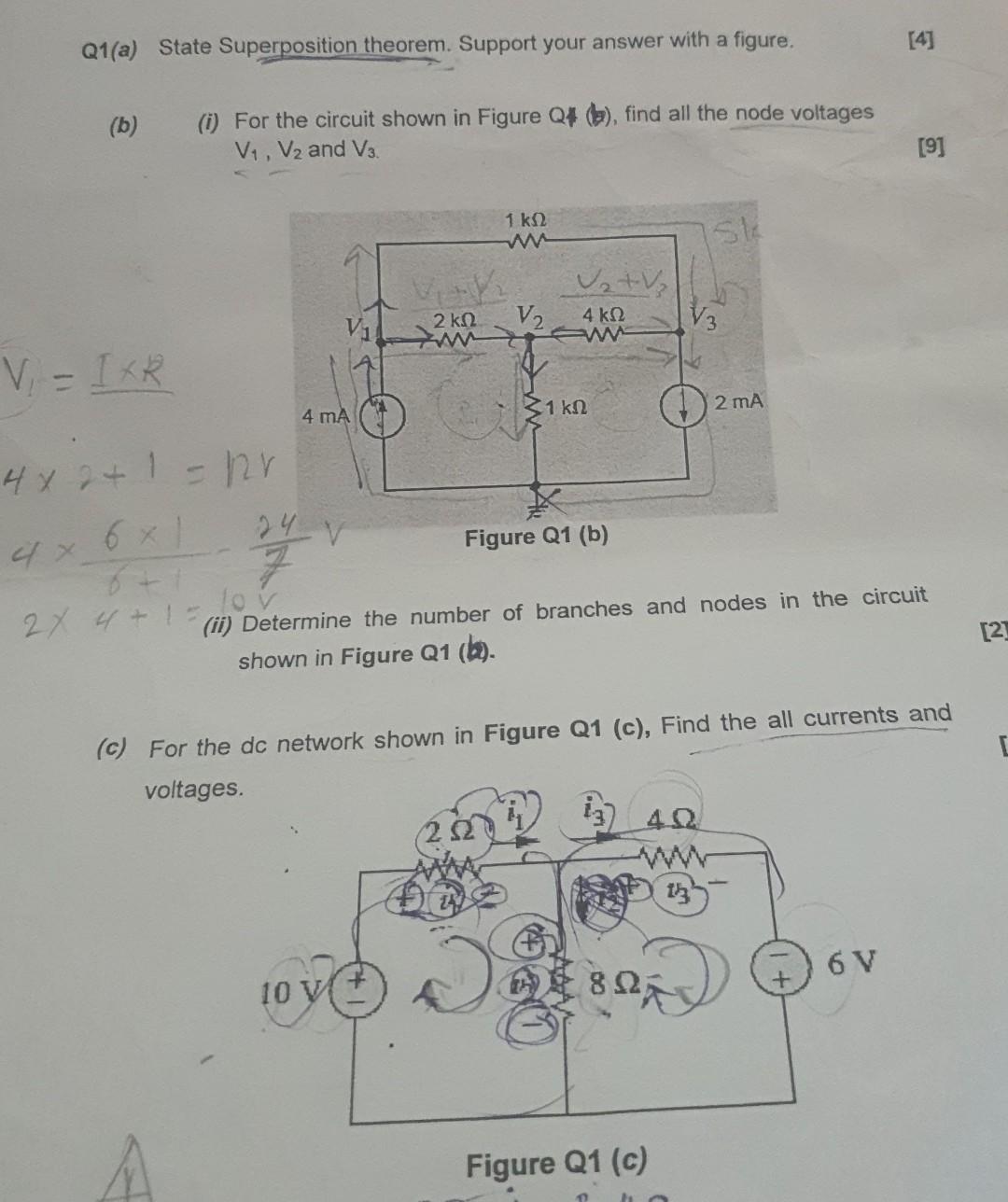 Solved Q1(a) State Superposition theorem. Support your | Chegg.com