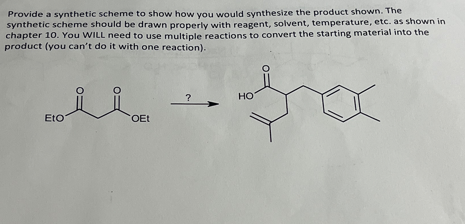 Solved Provide a synthetic scheme to show how you would | Chegg.com