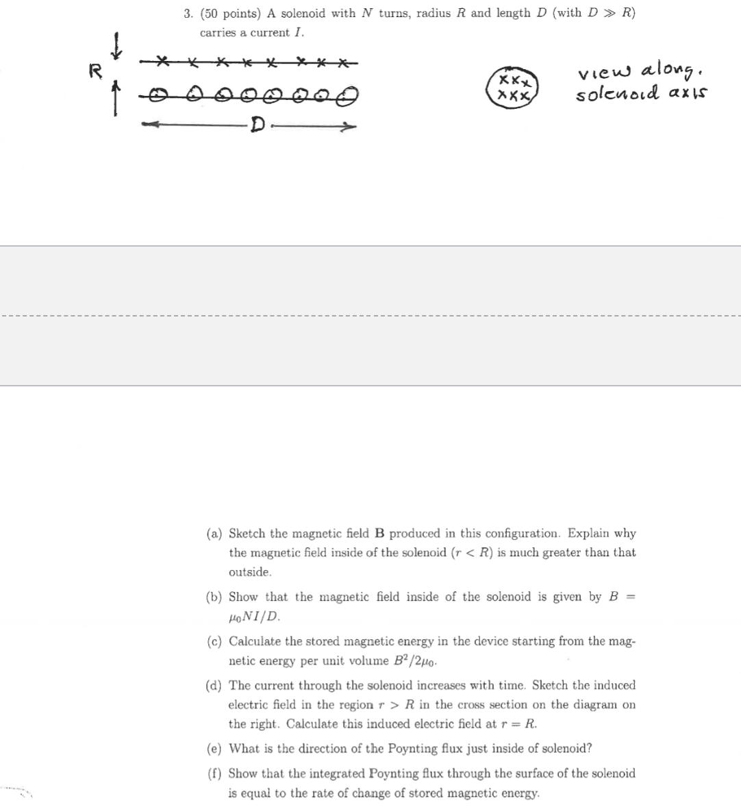 3. (50 ﻿points) ﻿A solenoid with \( ﻿N \) ﻿turns, | Chegg.com