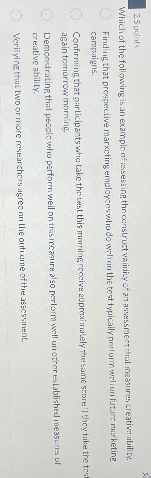 Solved 2.5 ﻿pointsWhich of the following is an example of | Chegg.com