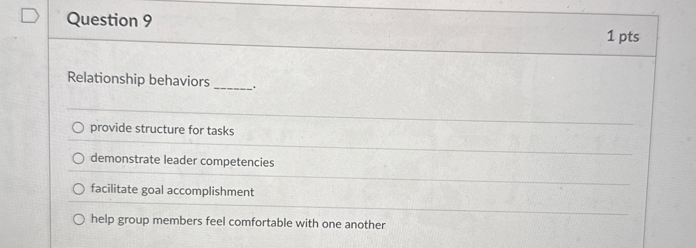 Solved Question 91 ﻿ptsRelationship behaviors q, ﻿provide | Chegg.com