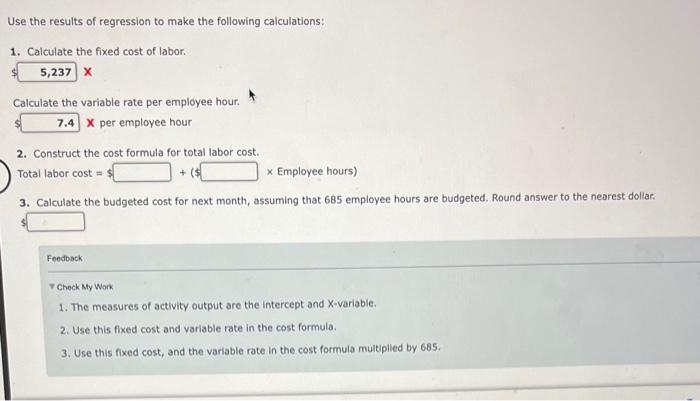 Solved Using Regression to Calculate Fixed Cost, Calculate | Chegg.com