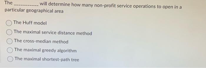 Solved The will determine how many non-profit service | Chegg.com