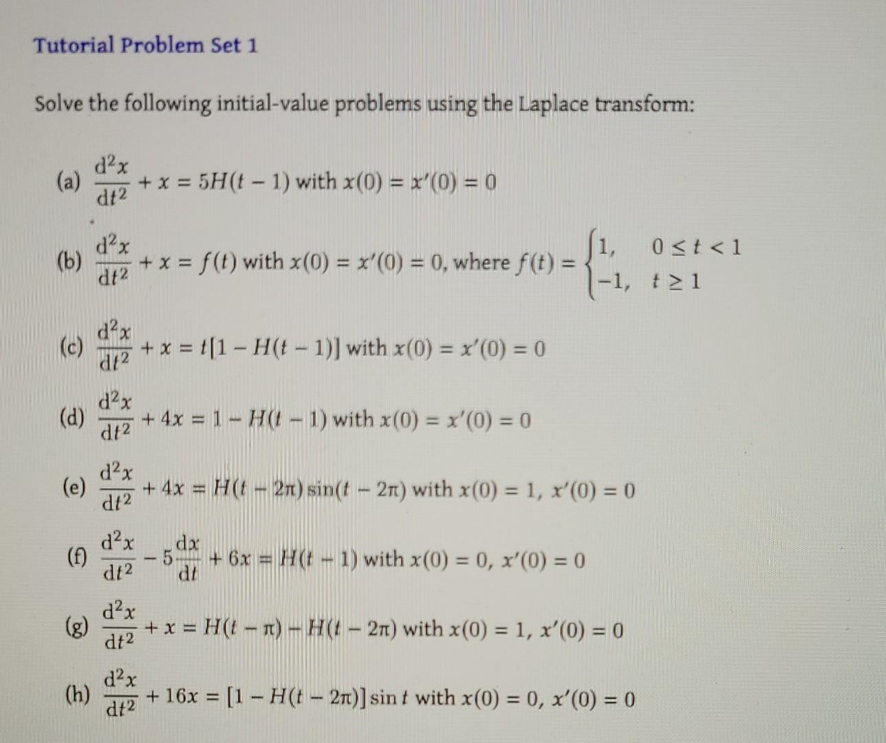 Solved Tutorial Problem Set 1 Solve the following | Chegg.com