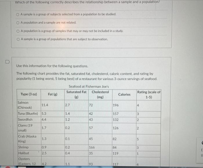 Solved Which Of The Following Correctly Describes The 