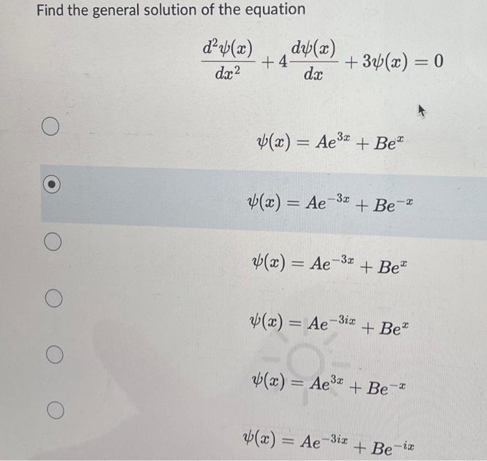 Solved Find the general solution of the equation d² y(x) dx² | Chegg.com