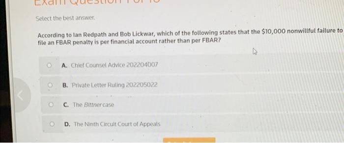 Solved Select the best answer. According to lan Redpath and | Chegg.com
