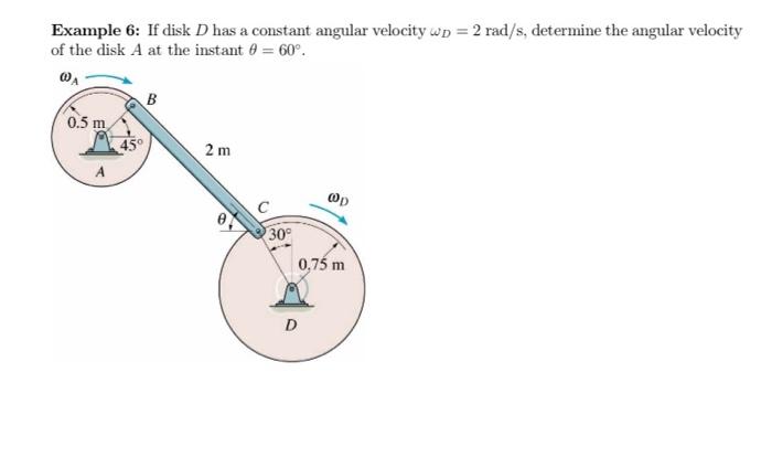 Solved Example 6: If disk D has a constant angular velocity | Chegg.com