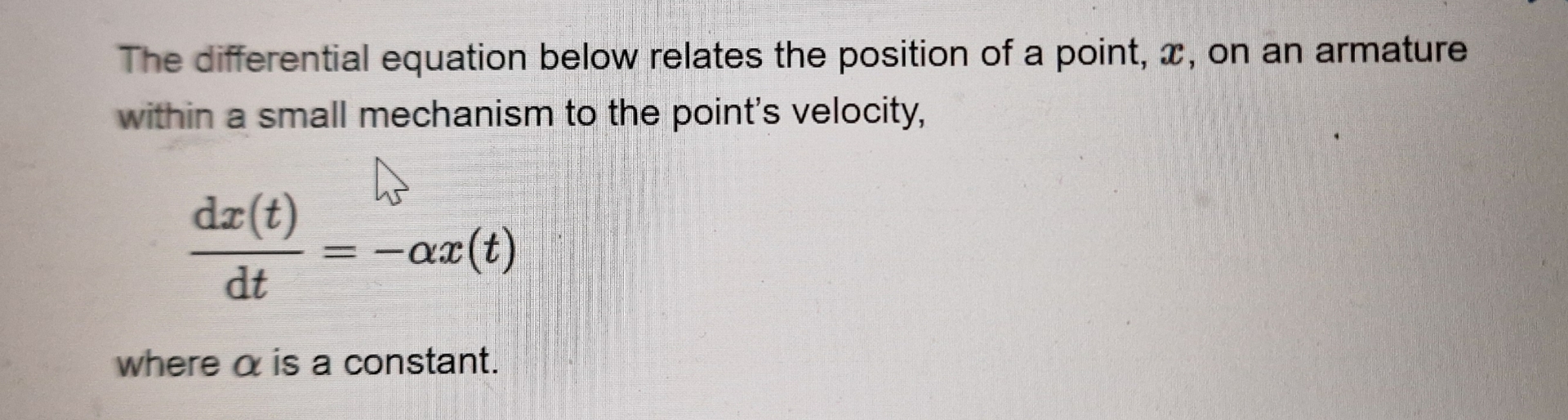 Solved The differential equation below relates the position | Chegg.com