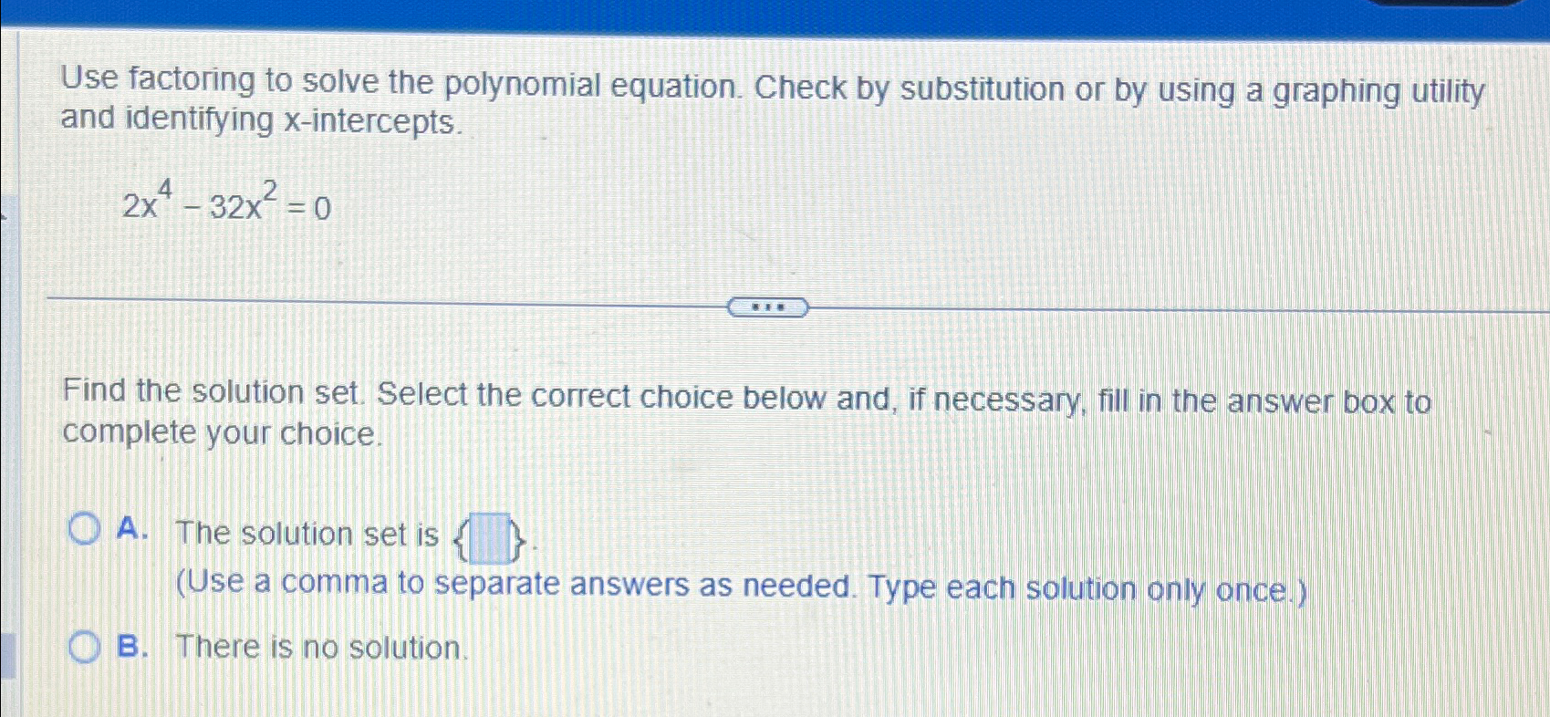 Solved Use factoring to solve the polynomial equation. Check | Chegg.com