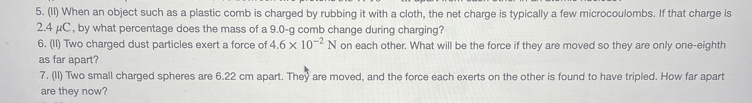 Solved (II) ﻿When an object such as a plastic comb is | Chegg.com