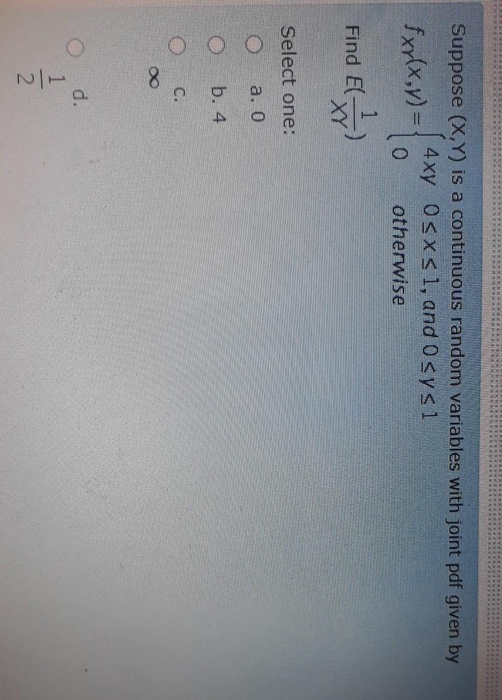 Solved Suppose (X,Y) is a continuous random variables with | Chegg.com