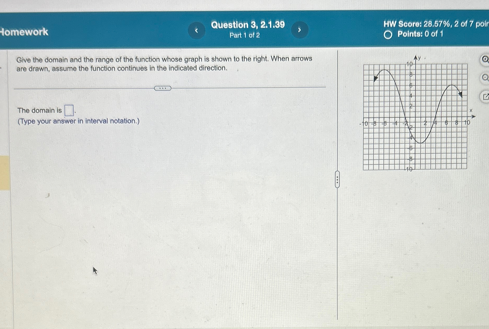 Solved Question 3, 2.1.39HW Score: 28.57%,2 ﻿of 7 | Chegg.com