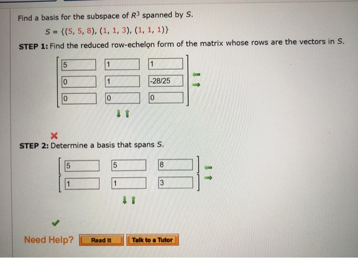 Solved Find a basis for the subspace of R3 spanned by S. S = | Chegg.com