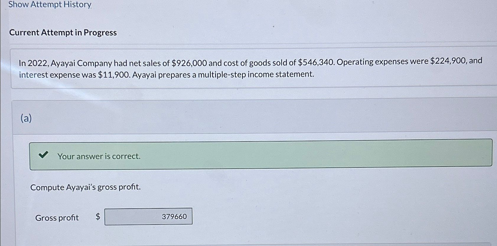 Solved Show Attempt History.Current Attempt in ProgressIn | Chegg.com