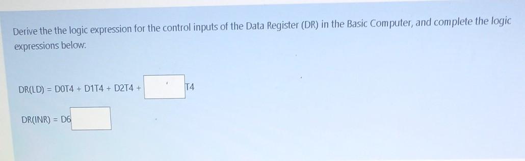 Solved Derive the the logic expression for the control | Chegg.com
