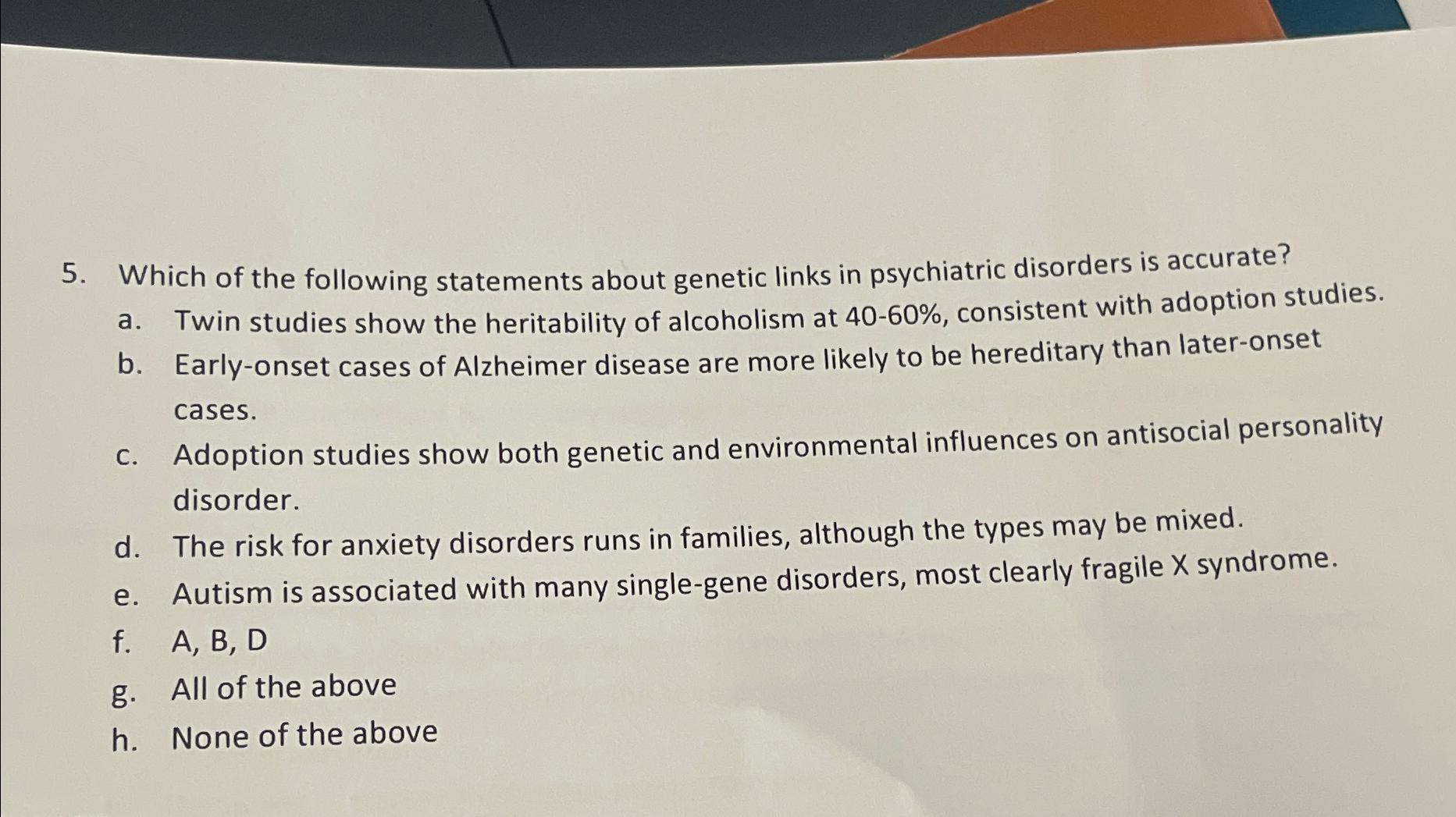 Solved Which of the following statements about genetic links | Chegg.com