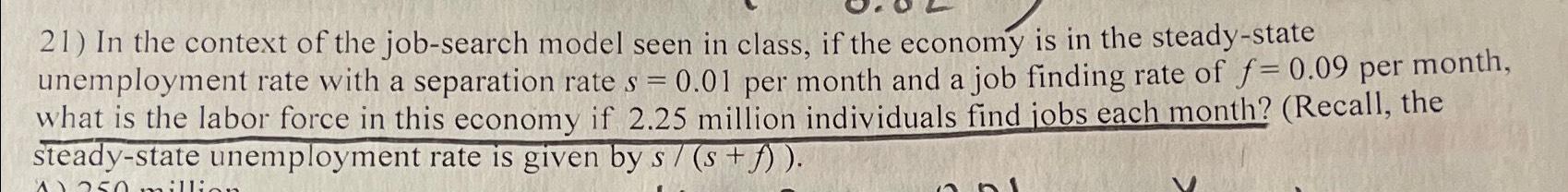 Solved In the context of the job-search model seen in class, | Chegg.com