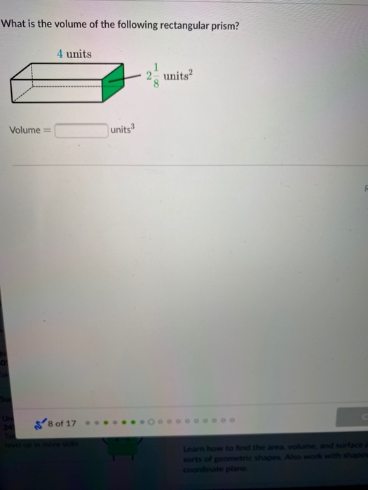 Solved What is the volume of the following rectangular | Chegg.com