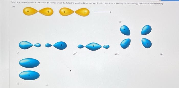 Solved Select the molecular orbital that would be formed | Chegg.com