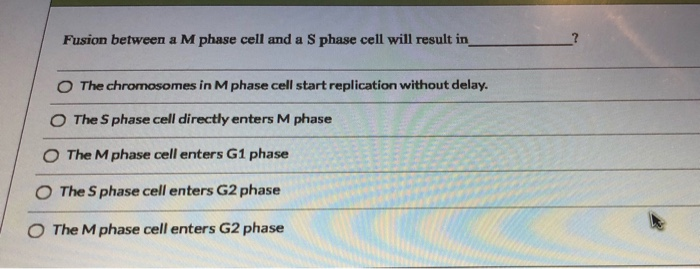 Solved Fusion between a M phase cell and a Sphase cell will | Chegg.com | Chegg.com