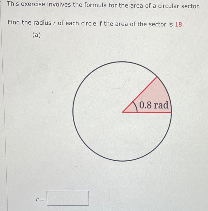 Solved This exercise involves the formula for the area of a | Chegg.com