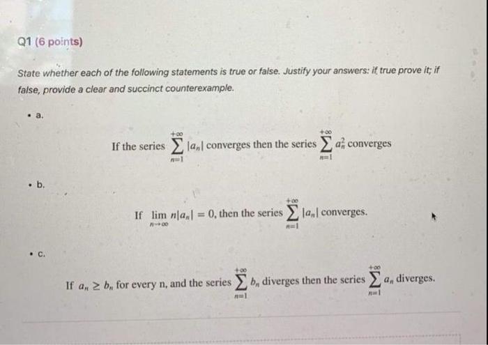 Solved State whether each of the following statements is | Chegg.com