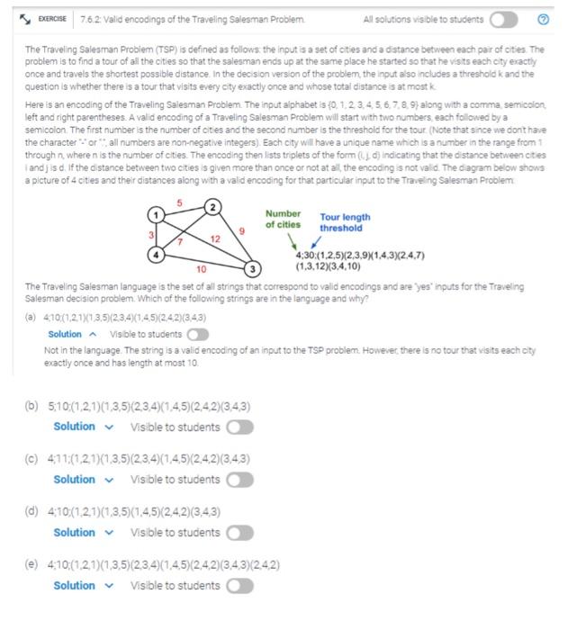 Solved The Traveling Salesman Problem (TSP) is defined as | Chegg.com