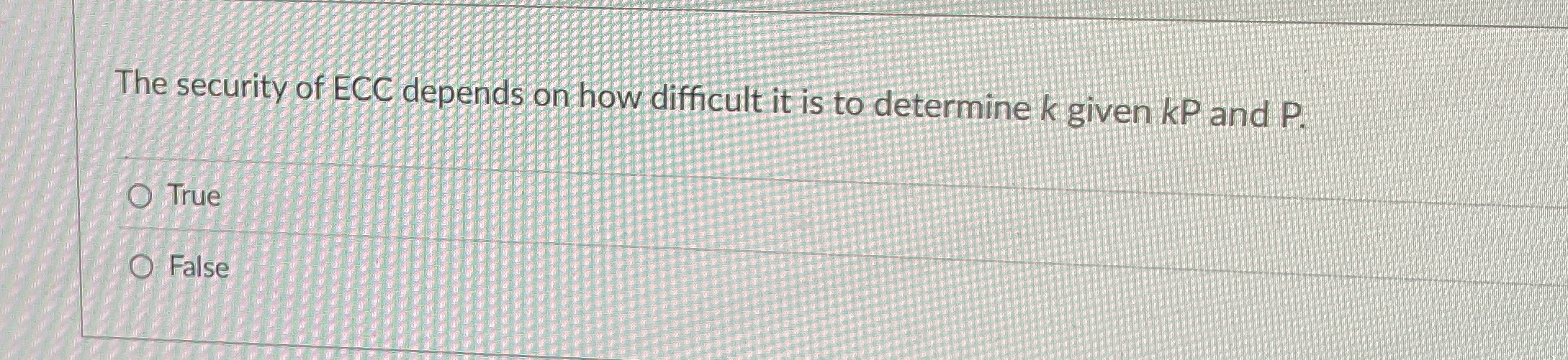 Solved The security of ECC depends on how difficult it is to | Chegg.com