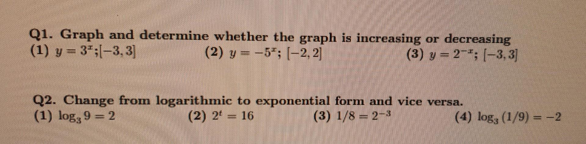 Solved Q1. Graph and determine whether the graph is | Chegg.com