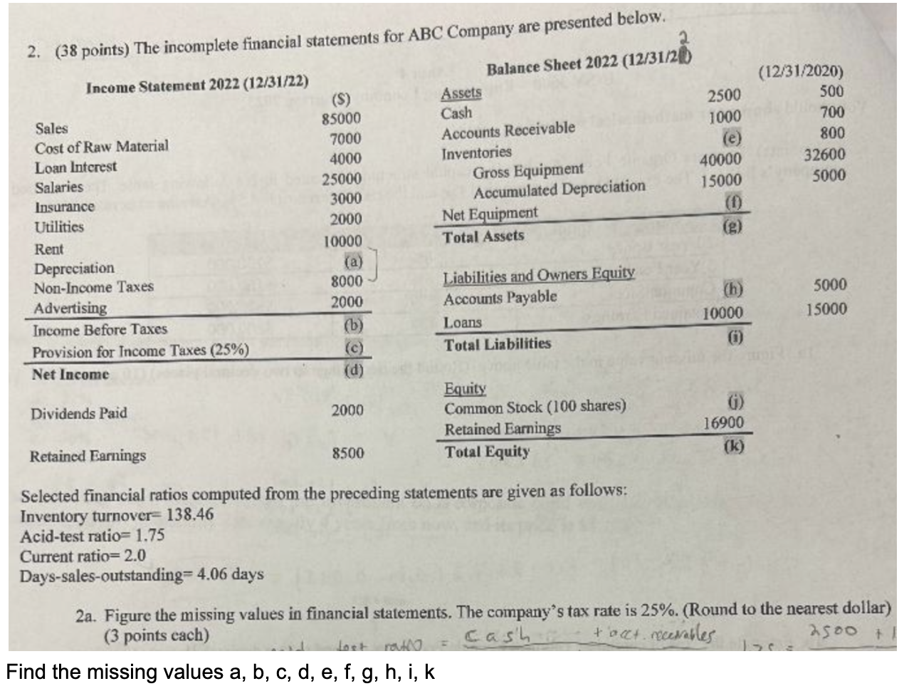 Solved Find the missing values a, ﻿b, ﻿c, ﻿d, ﻿e, ﻿f, ﻿g, | Chegg.com