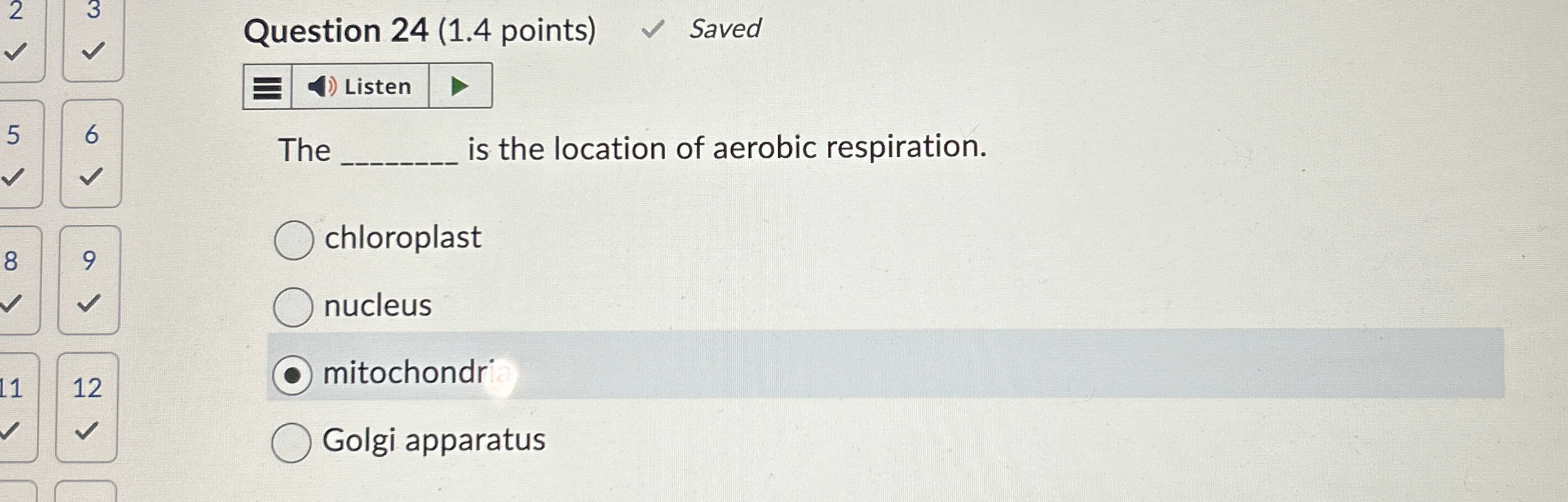 Solved Question 24 (1.4 ﻿points)Theis the location of | Chegg.com
