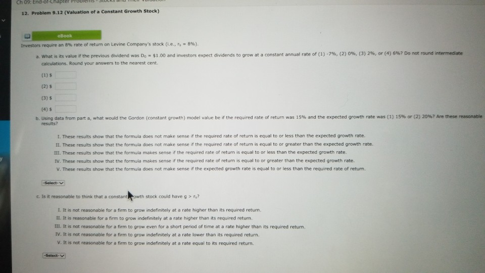 Solved Ch 09: End-of-Chapter Probler 12. Problem 9.12 | Chegg.com