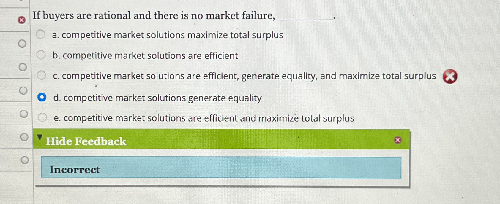 Solved If buyers are rational and there is no market | Chegg.com