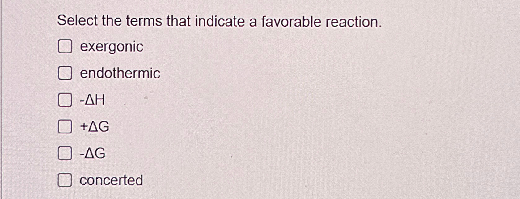 Solved Select the terms that indicate a favorable | Chegg.com