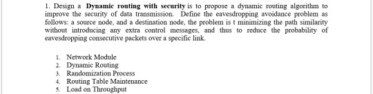 1. Design a Dynamic routing with security is to | Chegg.com