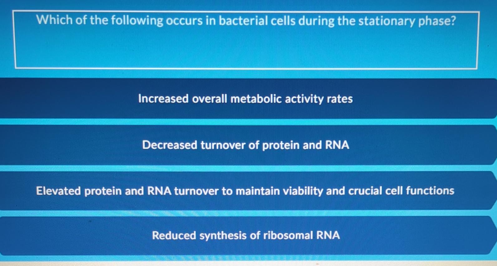 Solved Which of the following occurs in bacterial cells | Chegg.com