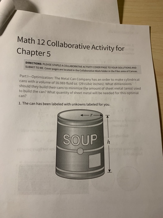 Solved Math 12 Collaborative Activity for Chapter 5 | Chegg.com