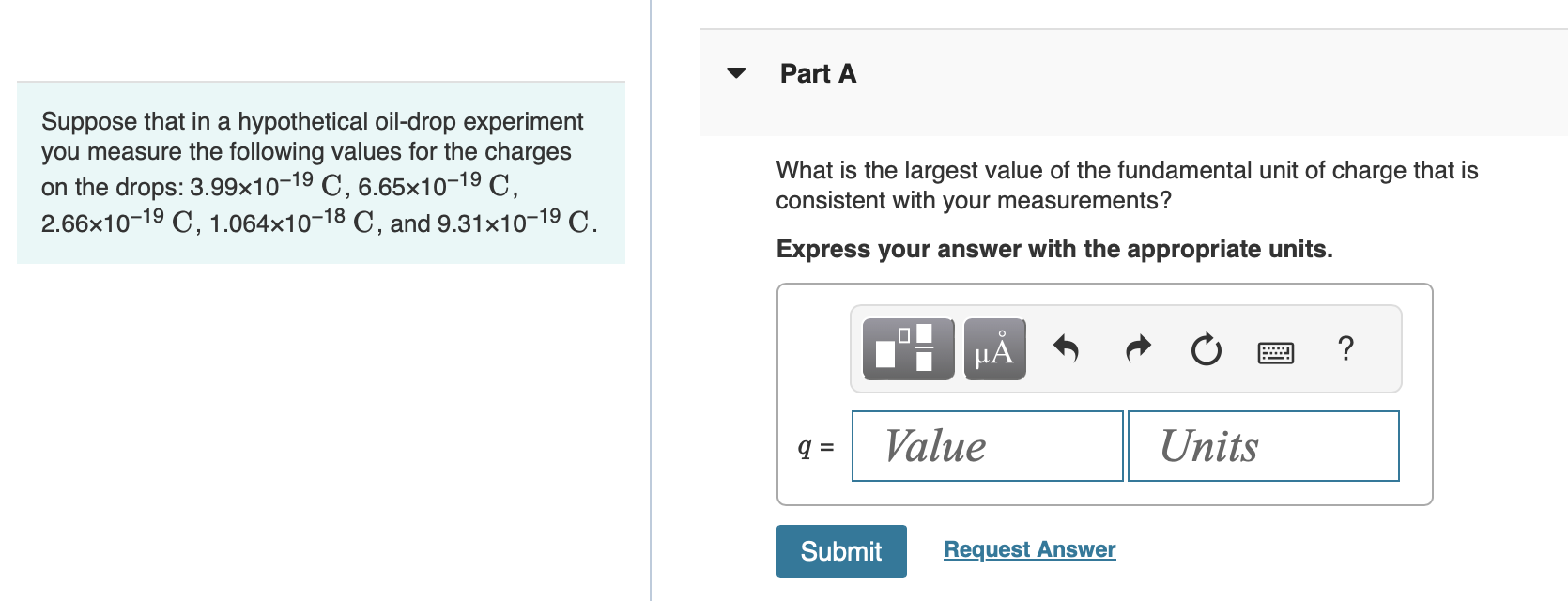 Solved Suppose that in a hypothetical oil-drop experimentyou | Chegg.com