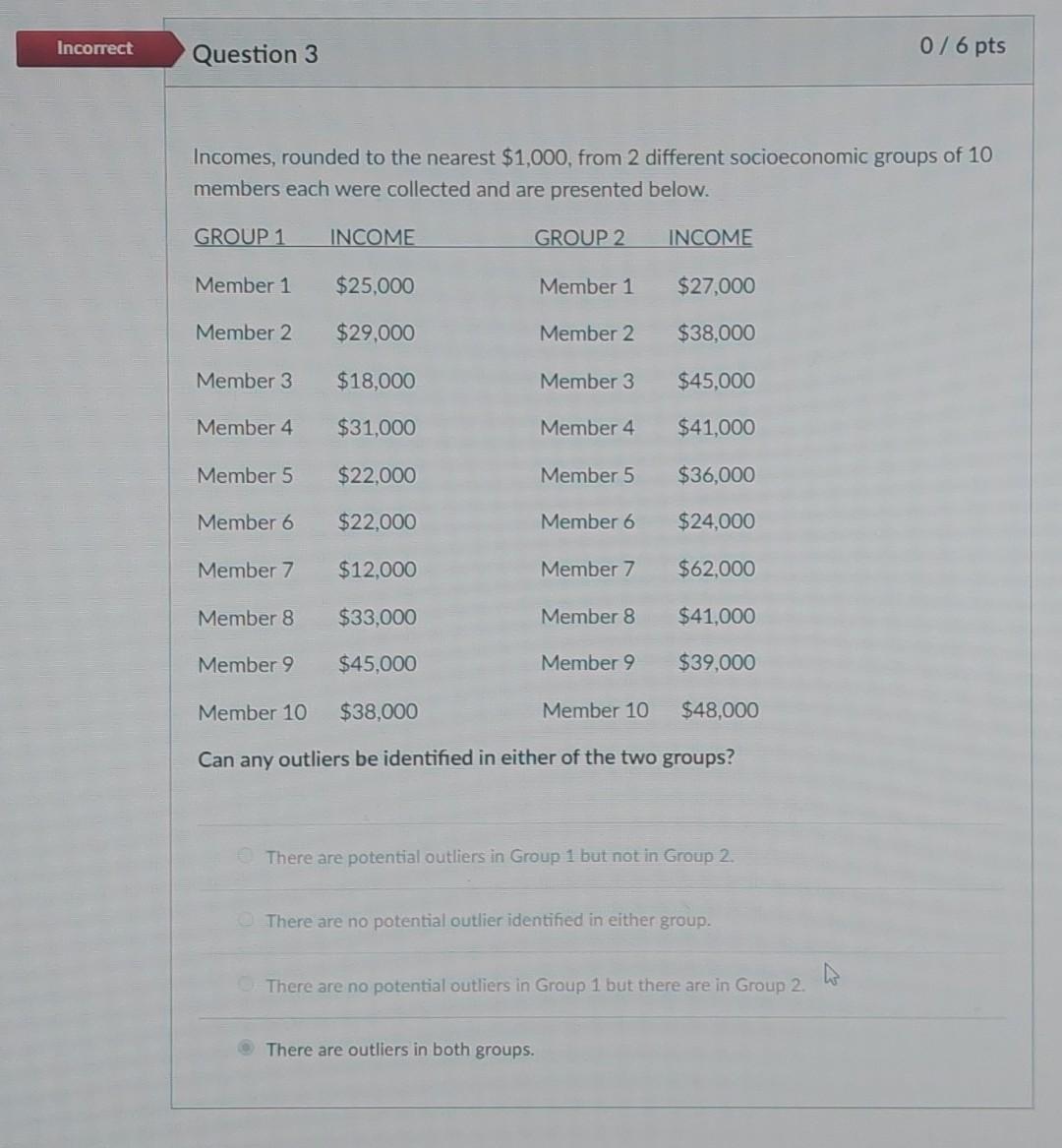 Solved Incomes, rounded to the nearest $1,000, from 2 | Chegg.com