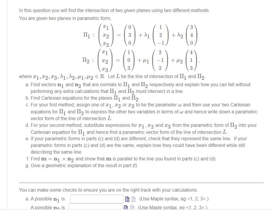 In this question you will find the intersection of | Chegg.com