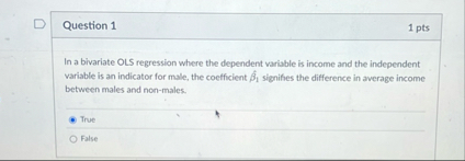 Solved Question 11 ﻿ptsIn a bivariate OLS regression where | Chegg.com
