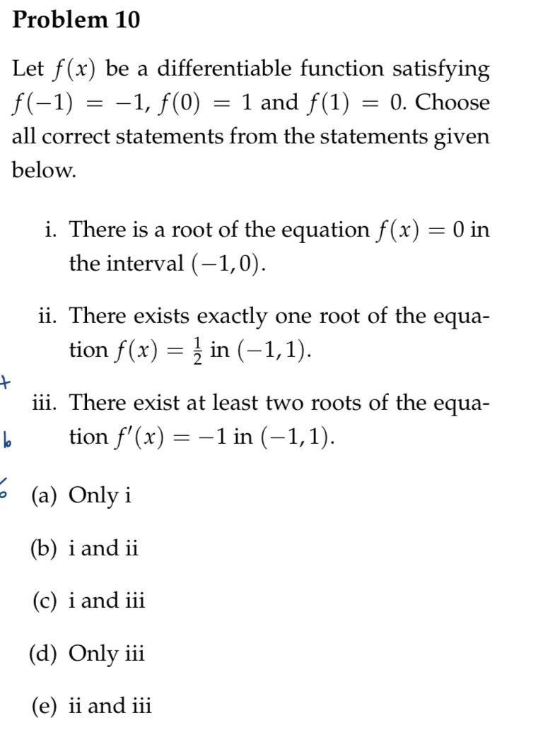 Solved Problem 10Let f(x) ﻿be a differentiable function | Chegg.com