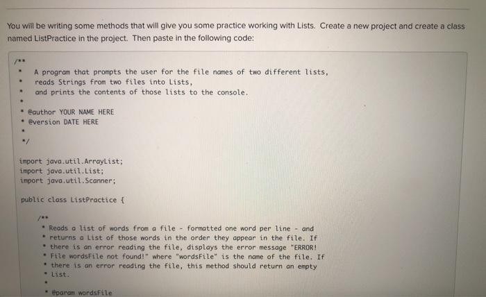 Solved You will be writing some methods that will give you | Chegg.com