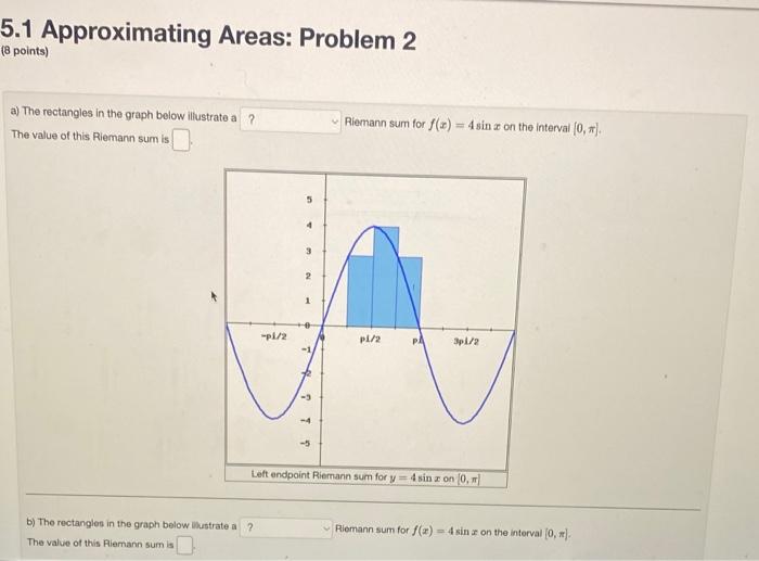 Solved 5.1 Approximating Areas: Problem 2 (8 points) a) The | Chegg.com