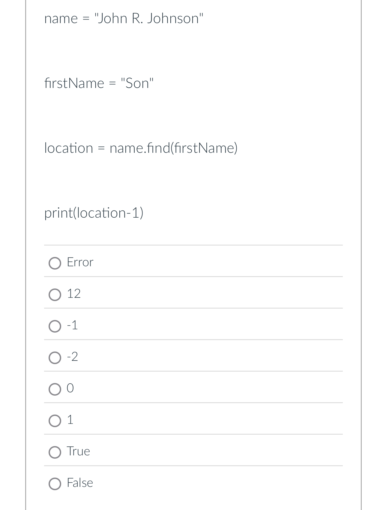 name = ﻿"John R. ﻿Johnson"firstName = ﻿"Son"location | Chegg.com