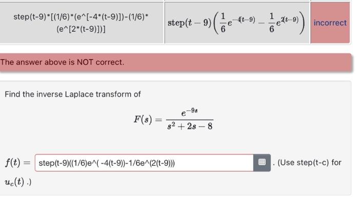 Solved The answer above is NOT correct. Find the inverse | Chegg.com