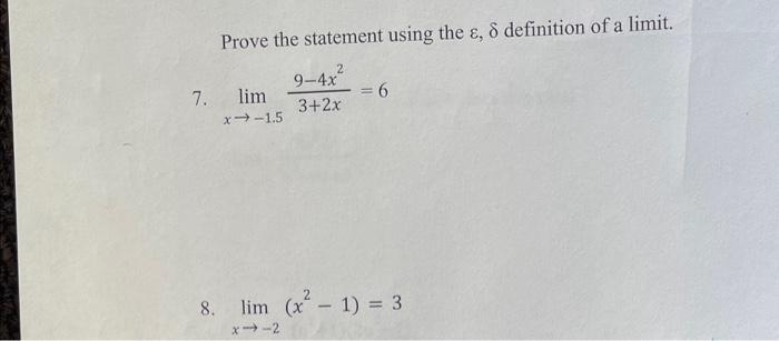 Solved Prove the statement using the ε,δ definition of a | Chegg.com