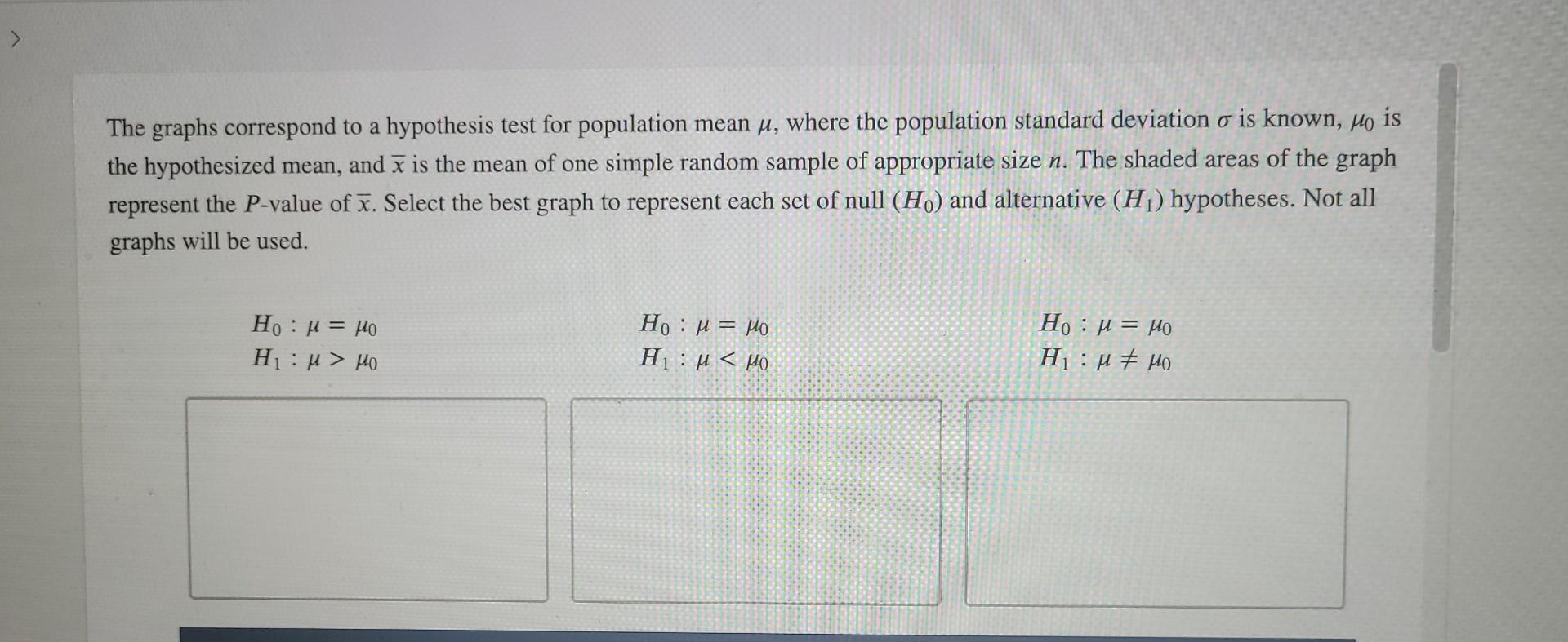 Solved The graphs correspond to a hypothesis test for | Chegg.com